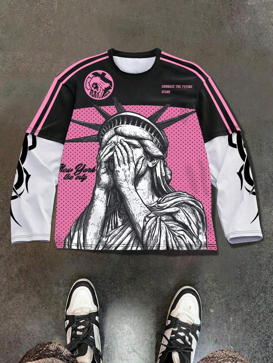 PAVTROS men’s casual cotton streetwear T-shirt with cross embroidery – cozylix